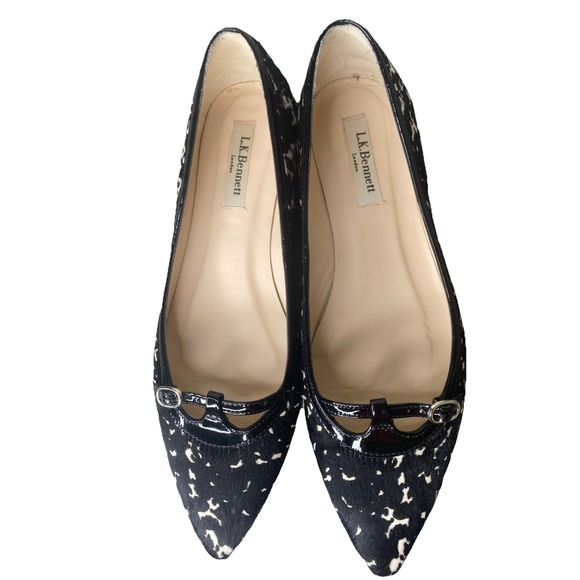 LK Bennett | Shoes | Lk Bennett London Calf Hair Black White Ballet ...